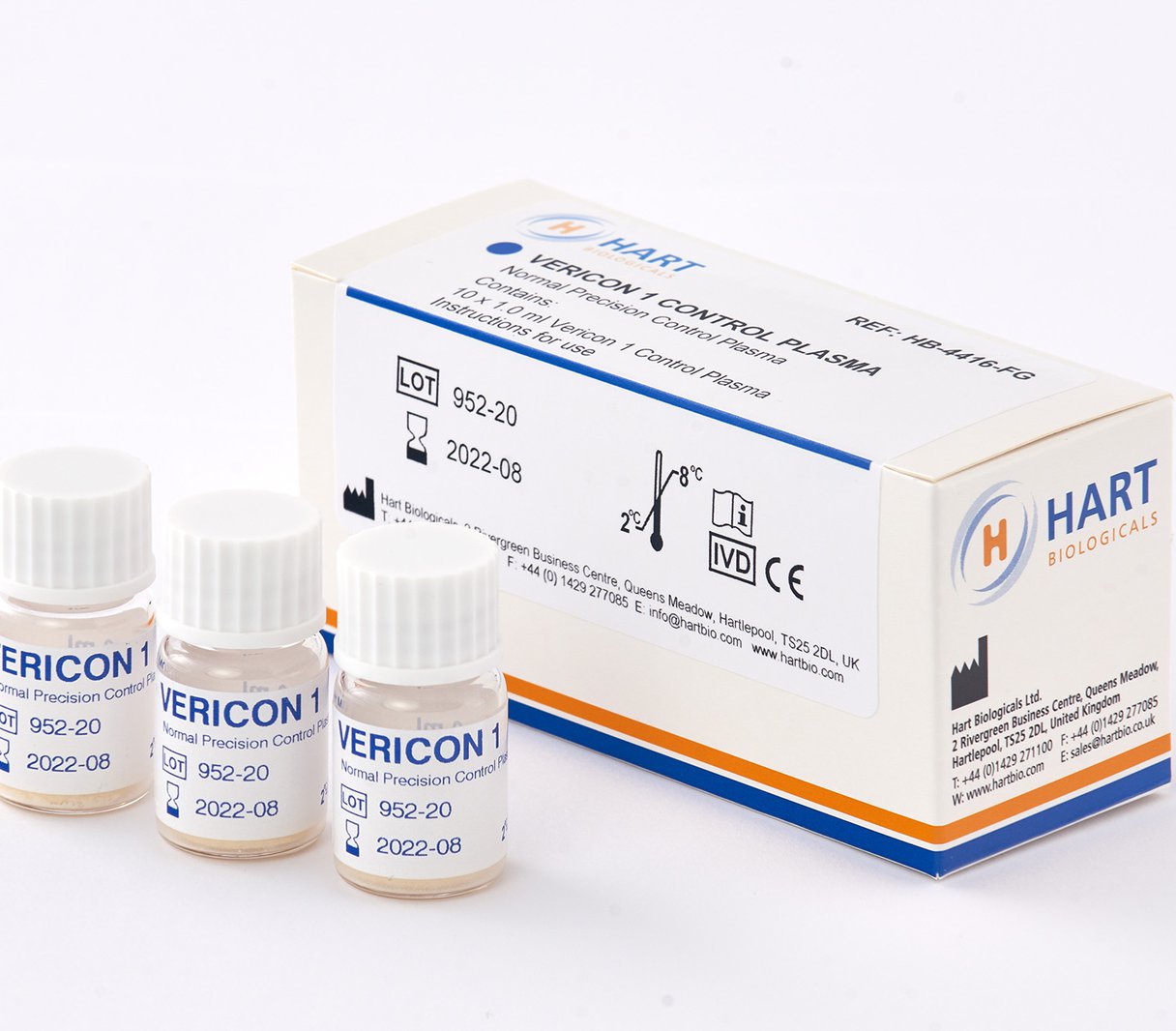Vericon 1 Normal Control Plasma - 10 x 1.0ml | Hart Biologicals